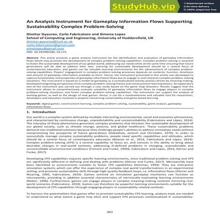 An Analysis Instrument For Gameplay Information Flows Supporting ...