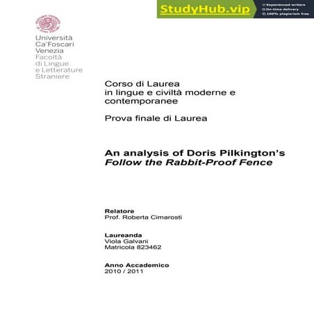 An Analysis Of Doris Pilkington S Follow The Rabbit-Proof Fence | PDF