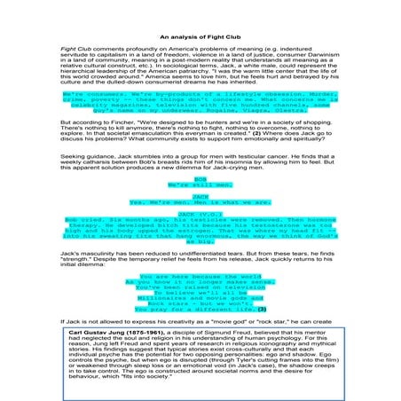 An analysis of fight club | PDF