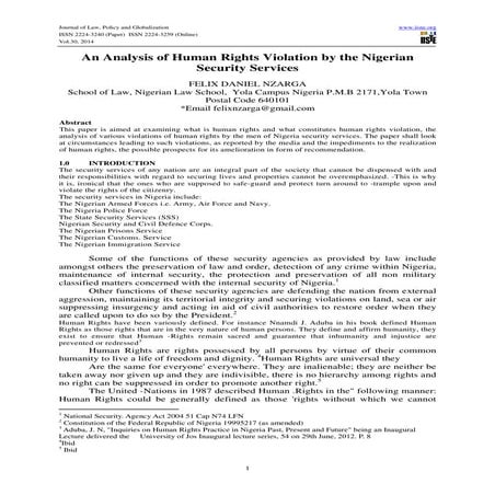 SECURITY IN NIGERIA AND ITS INFRINGEMENT ON HUMAN RIGHTS.ppt