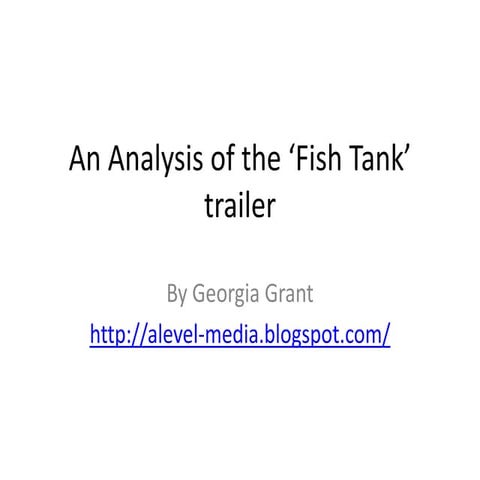An analysis of the ‘fish tank’ | PPT