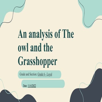 An analysis of The owl and the Grasshopper.pptx | Birdwatching ...