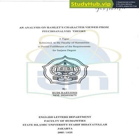 An Analysis On Hamlet S Character Viewed From Psychoanalysis Theory | PDF