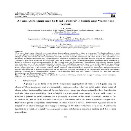 An analytical approach to heat transfer in single and multiphase | PDF