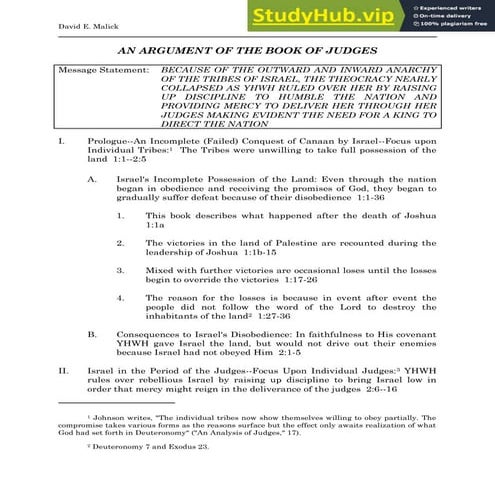 How God Ruled Israel Through Judges | PDF