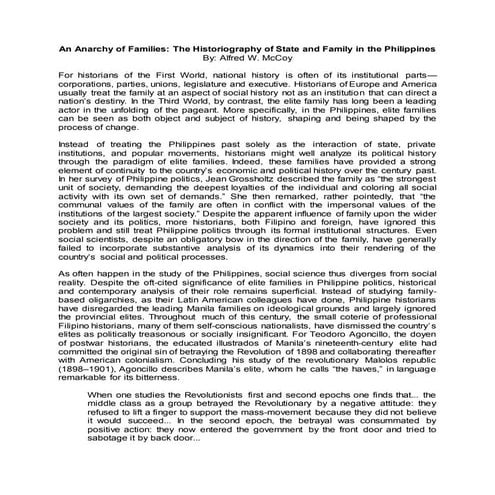 An anarchy of families the historiography of state and family in the ...