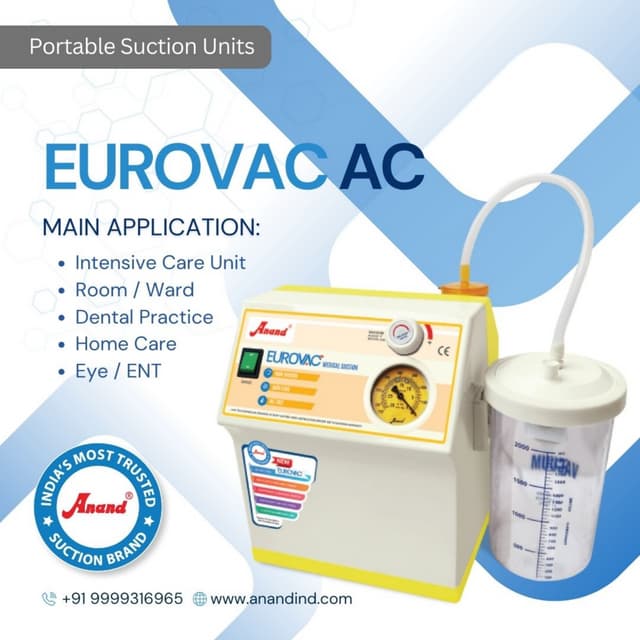 EUROVAC Portable Suction Unit Anand Medicaids | PDF