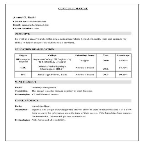 Anand Resume | DOC