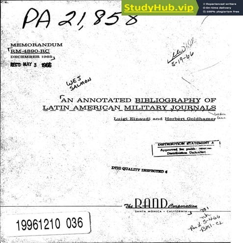 An Annotated Bibliography Of Latin American Military Journals | PDF