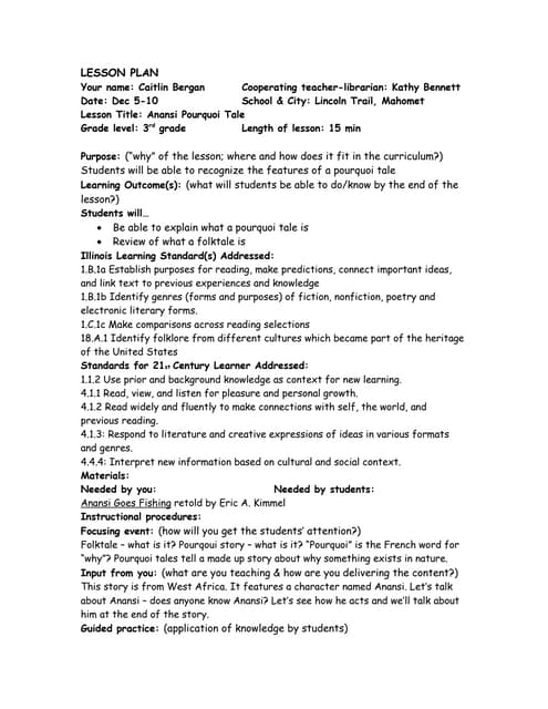 Sample learning plan in english -slide | PDF