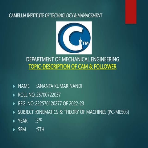 ANANTA CAM FOLLOWER PPTX.pptxmechanical engineering | PPTX