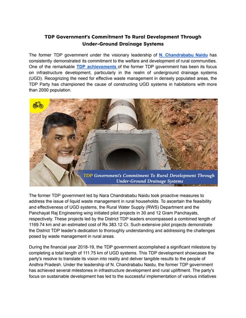 Transforming Tirupati: TDP Government's Vision for a Smart City | PDF
