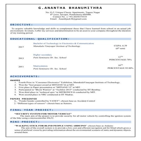 Ananth resume | PDF