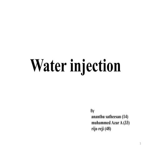final presentation water injection on diesel engines | PPTX