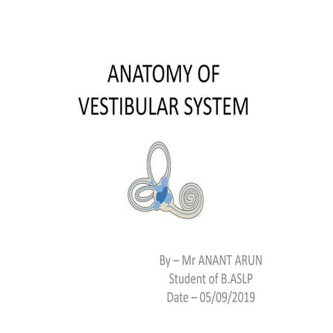Anantomy of vestibular system | PPTX