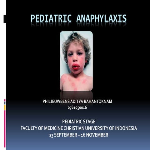 PEDIATRIC ANAPHYLAXIS | PPTX