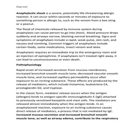 Anaphylactic shock | DOC