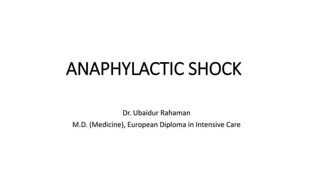 Anaphylactic Shock | PPTX