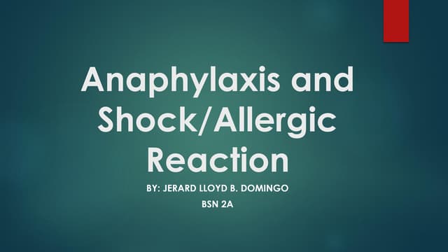 Anaphylactic Shock | PPTX