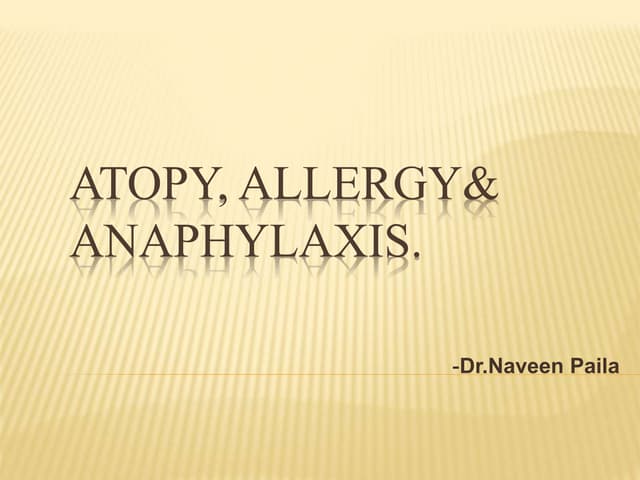 Emergency management of anaphylactic shock | PPTX | Lung and ...