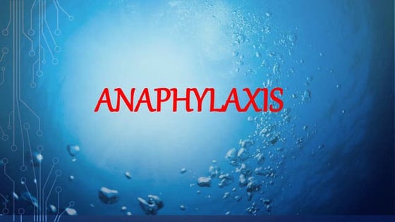 Anaphylactic shock: pathogenesis, etiology and examples | PPTX