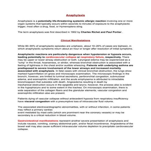 Anaphylaxis - Definition , Clinical features , Diagnosis & Treatment.pdf
