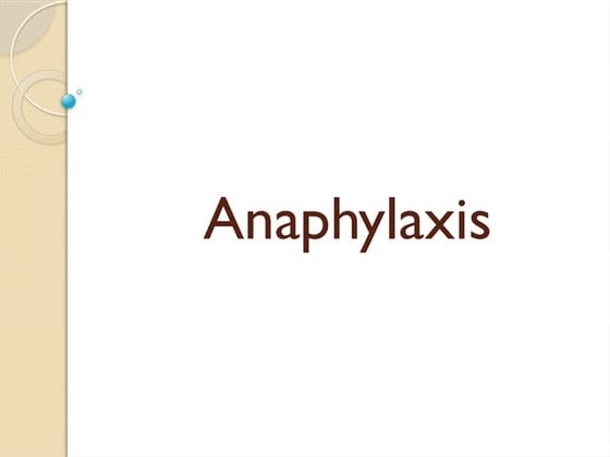 Anaphylaxis | PPTX