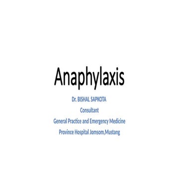 Anaphylaxis Comprehensive Clinical Overview | PPTX