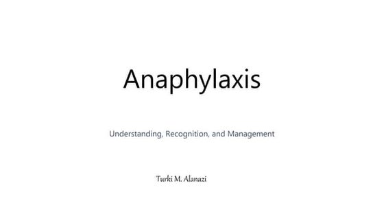 Anaphylaxis Shock Pptx First Aid Injuries