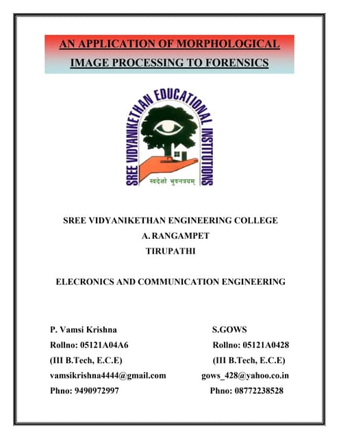 Morphological image processing | PPTX
