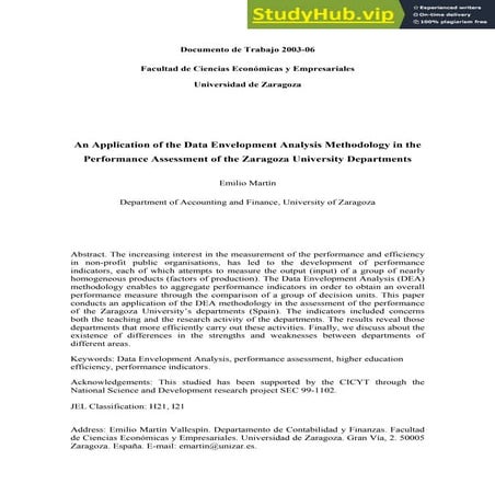 An Application Of The Data Envelopment Analysis Method To Evaluate The Performance Of Academic ...