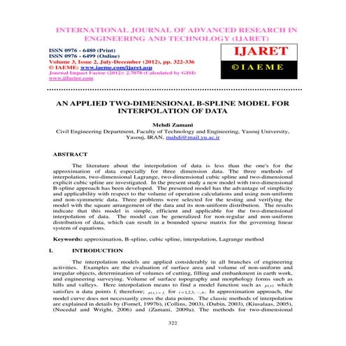 An applied two dimensional b-spline model for | PDF