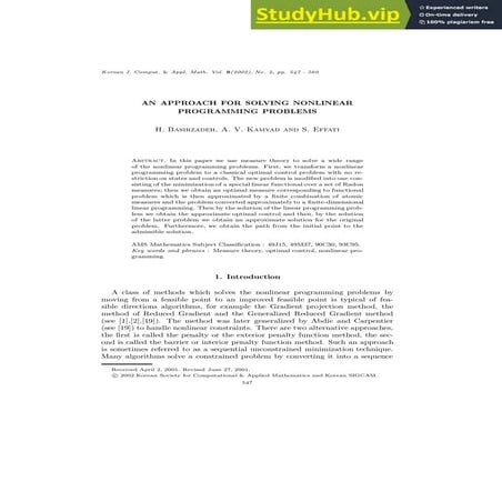 An Approach For Solving Nonlinear Programming Problems Pdf