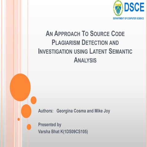 An Approach To Source Code Plagiarism Ppt 9002
