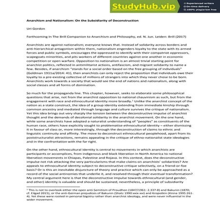 Anarchism And Nationalism | PDF