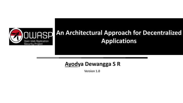 An Architectural Approach For Decentralized Applications Ppt