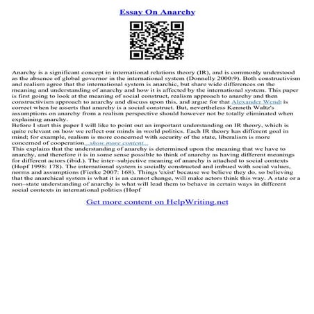 Anarchy Essay | PDF