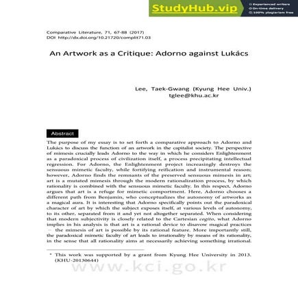 An Artwork as a Critique Adorno against Luk cs.pdf