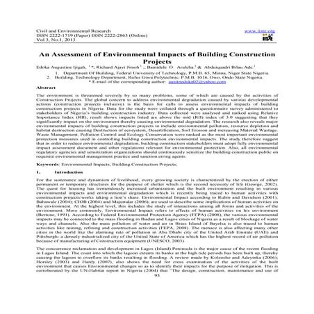 An assessment of environmental impacts of building construction ...