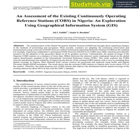 An Assessment Of The Existing Continuously Operating Reference Stations ...