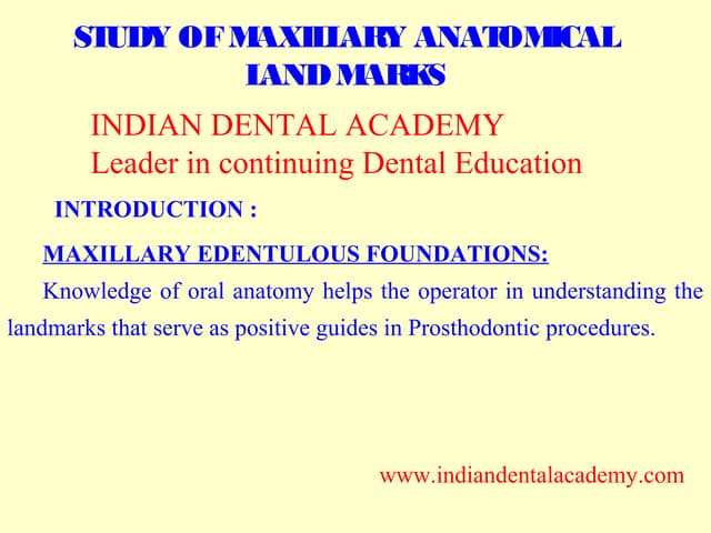 Anatomical landmarks of edentulous maxillary arch | PPTX
