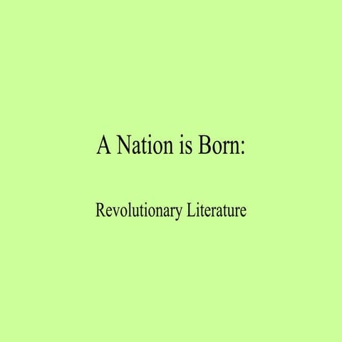 A Nation Is Born | PPT