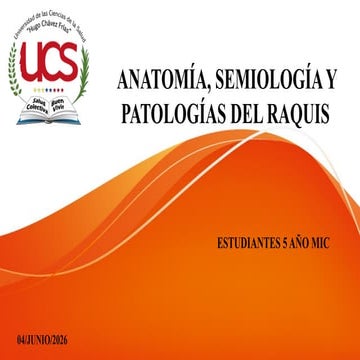 Anatomía, Semiología y Patologías del Raquis: Estudio Completo de la ...