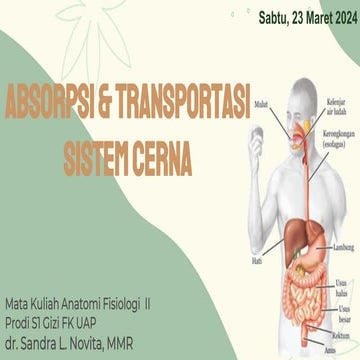 PENYERAPAN ZAT GIZI ( Anatomi-Fisiologi ) | PPTX