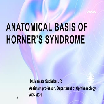 Anatomical basis of Horner’s syndrome.pptx