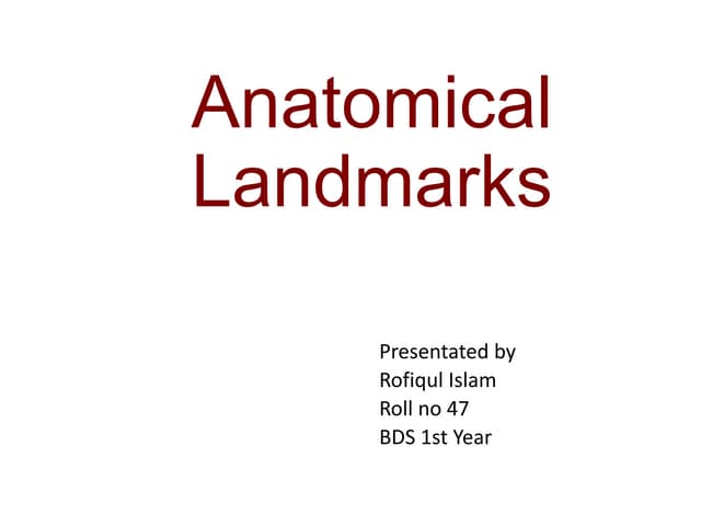 Anatomic landmarks seen in a IOPA | PPTX