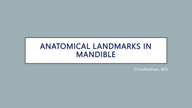 Landmarks of mandible | PPTX