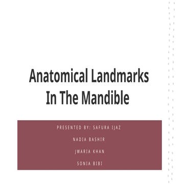 Mandibular anatomical landmarks | PPTX