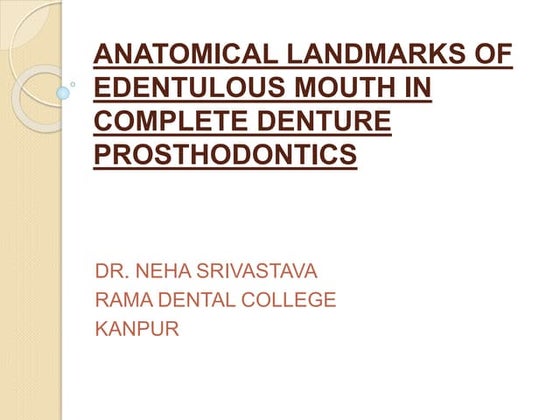 Edentulous Mouth Anatomy Prosthetic Reconstruction Of A Patient With