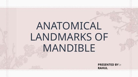 anatomic landmarks of the maxilla and mandible | PPTX | Ear, Nose and ...